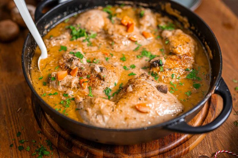 Coq au Vin Blanc – Das beste Coq au Vin Rezept mit Weißwein